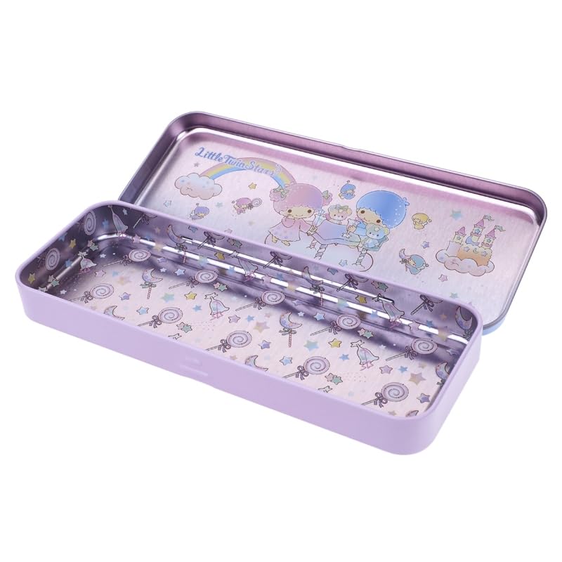 Twin Stars Little Pencil Pen Stationery Metal Box Makeup Tool Brush Holder Storage Case Tin