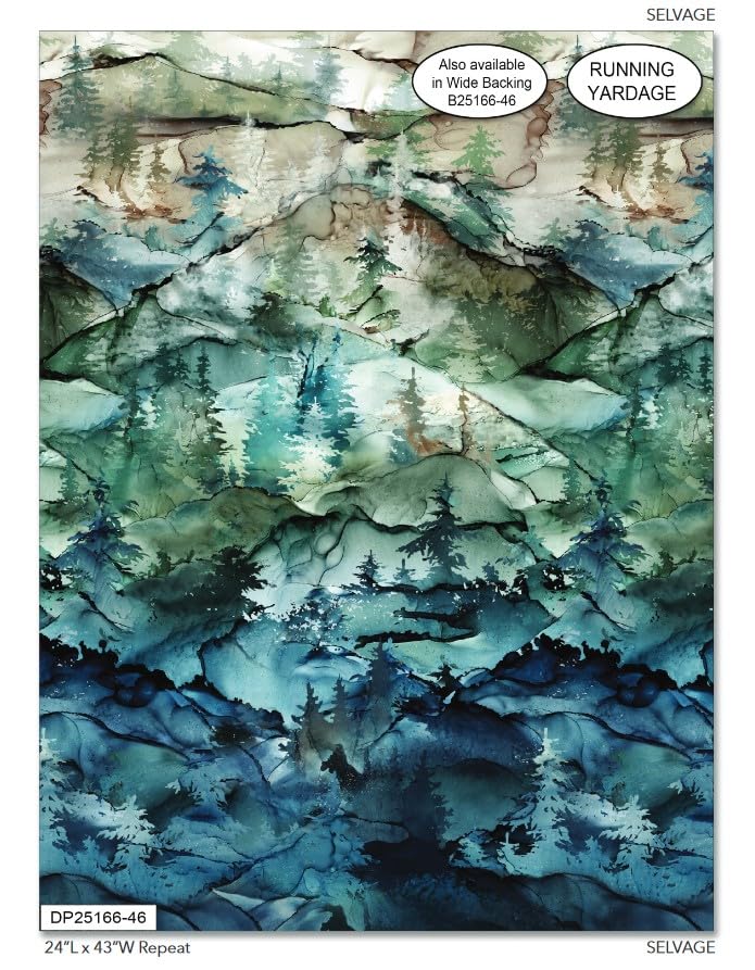 Northcott Northern Peaks Rock Face, Fabric by The Yard (Light Brown)