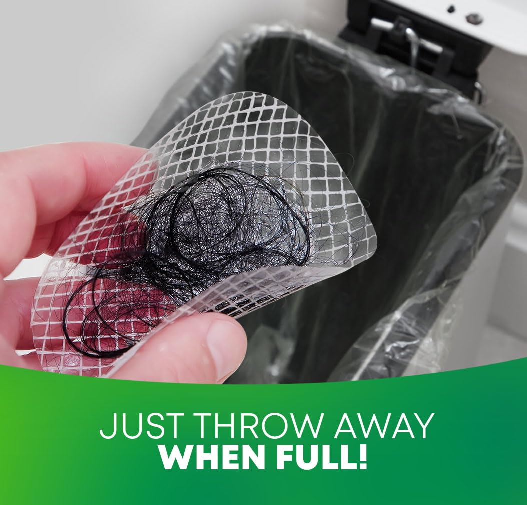 TubShroom Toss 26pk Disposable Drain Covers - Hair Catcher Mesh Sticker Strainers for Shower Bathtub and Bathroom Sink Drains to Prevent Clogged Drains, Half Year Supply