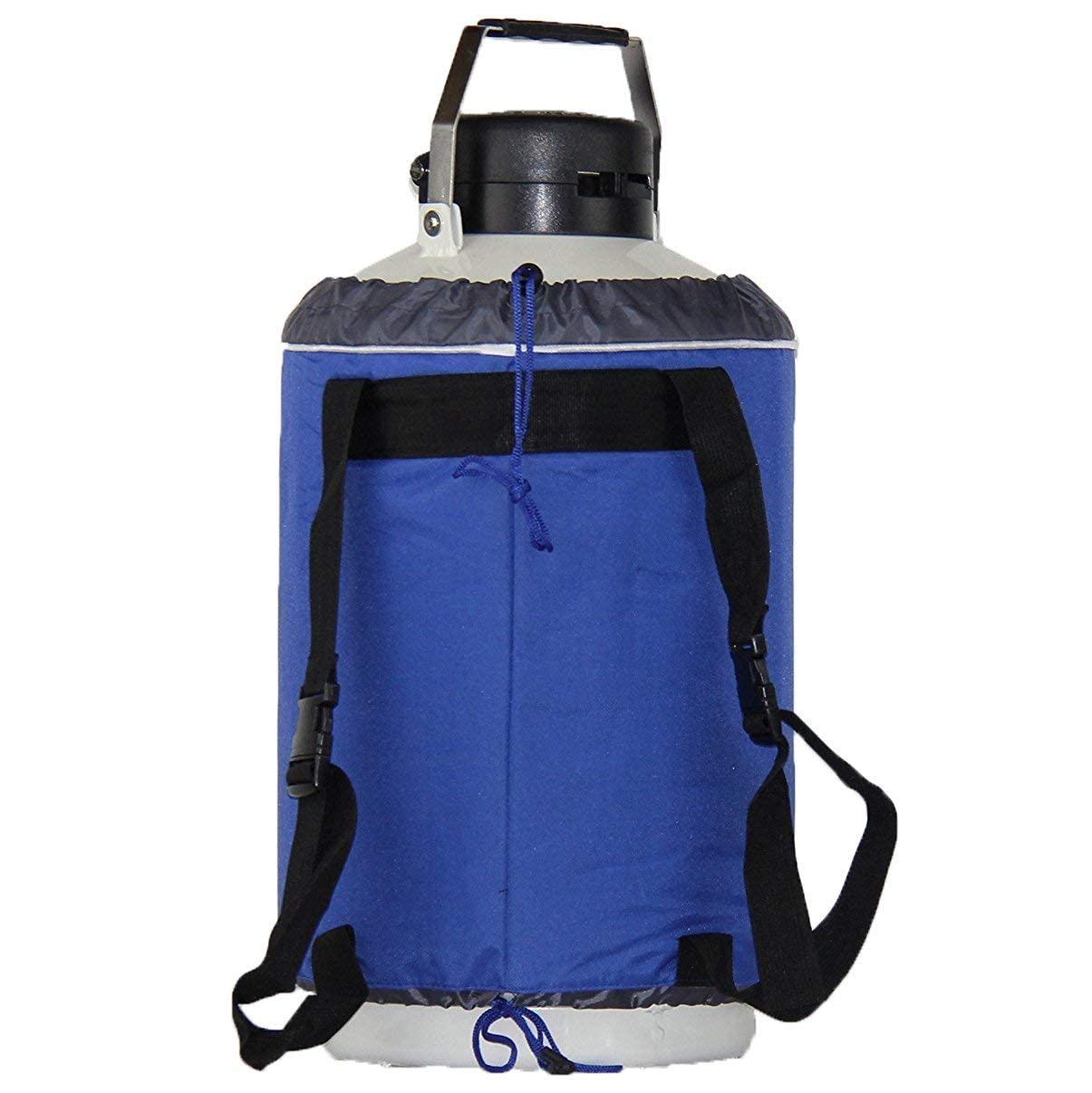 U.S.SOLID 10L Cryogenic Container Liquid Nitrogen LN2 Tank Dewar with Straps 6 Canisters