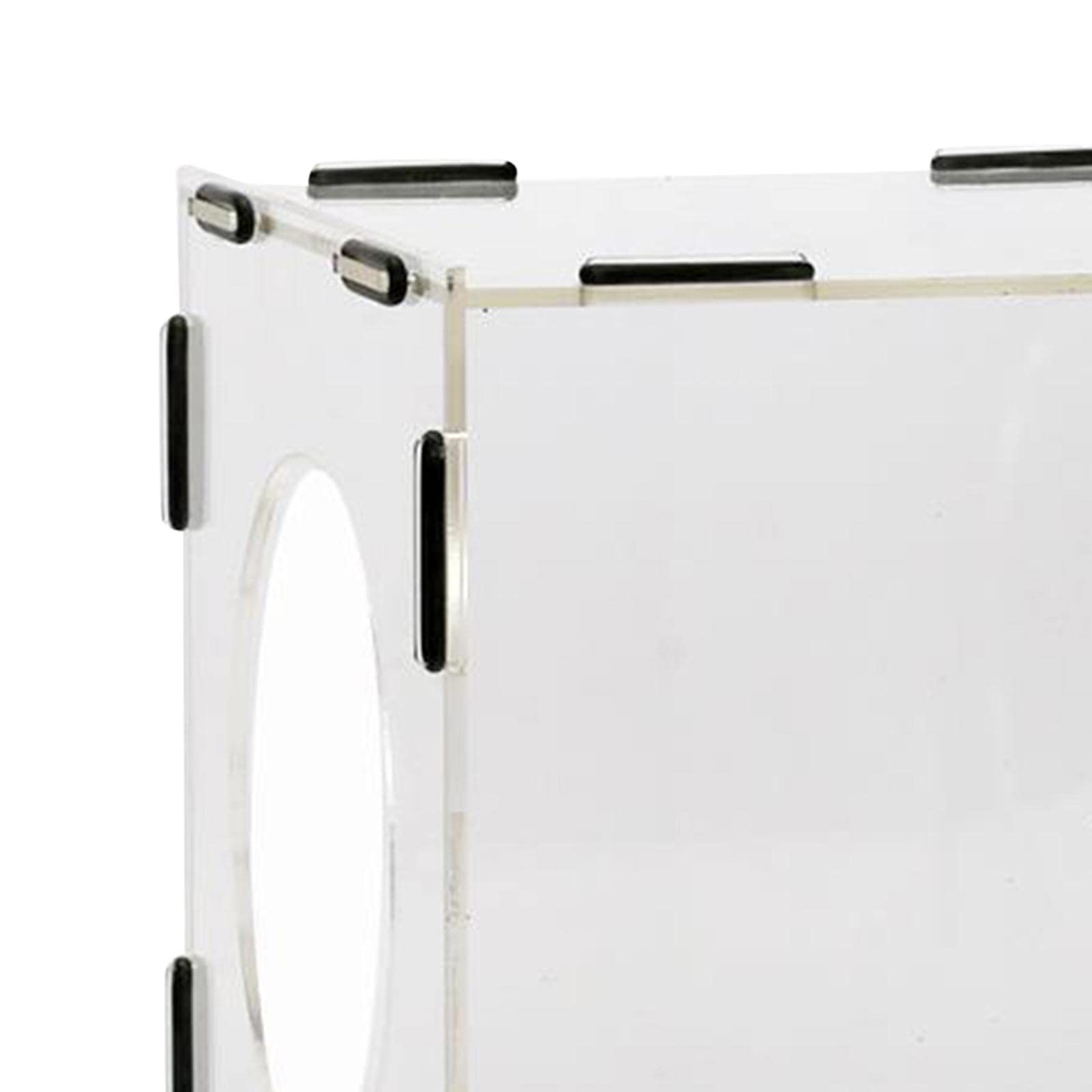 MagiDeal Enclosed Grinding Dust Box Acrylic with 2 Holes Portable Dustproof Clear Dust Hood Dust Cage for Engraving