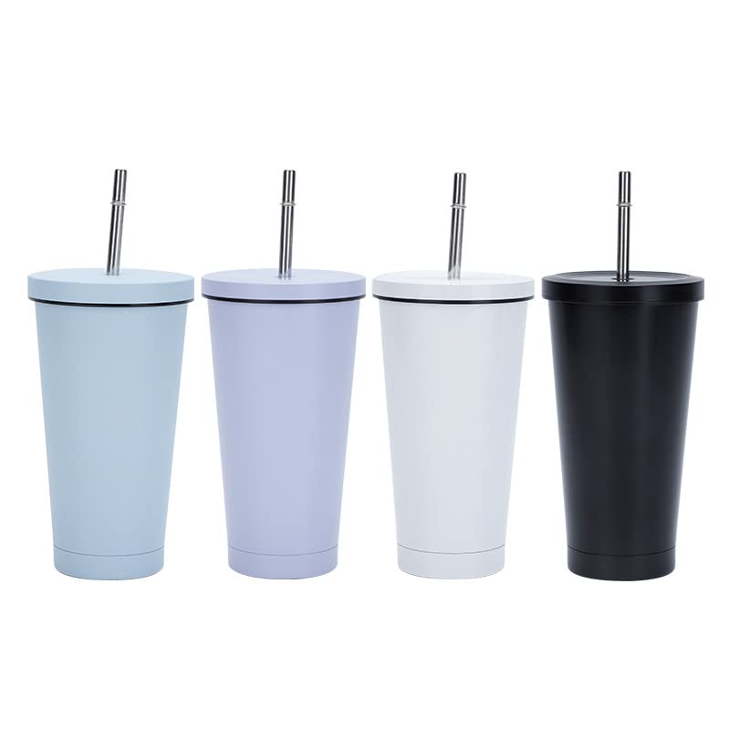 Simple Modern Insulated Tumbler Cup with Straw Lid Reusable Stainless Steel Water Bottle for Cold Brew Tea Iced Coffee Travel Mug,Purple