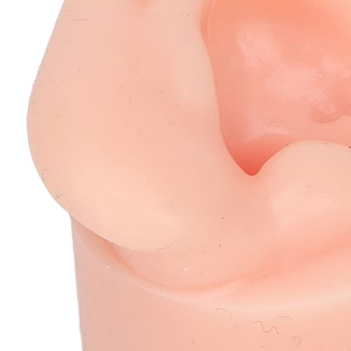 Piercing Ear Model, Light Skin Color Silicone Ear Model Teaching Tool Reusable Simulation for School (Left)
