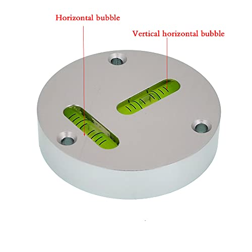 Metal round horizontal bubble T-type two-way level instrument metal level diameter 60mm accuracy 5 ′ / 2mm (silvery)