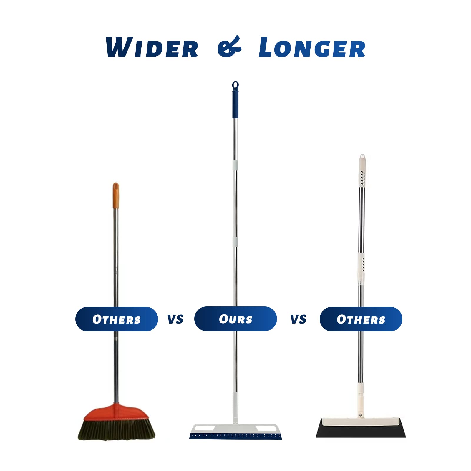 Multifunction Magic Broom Sweeper 4-1 Extral Long Handle Silicone Floor Squeegee Broom no Bristles Excelent for Flat Floor and Especial Good Job for Pet Hair Remover