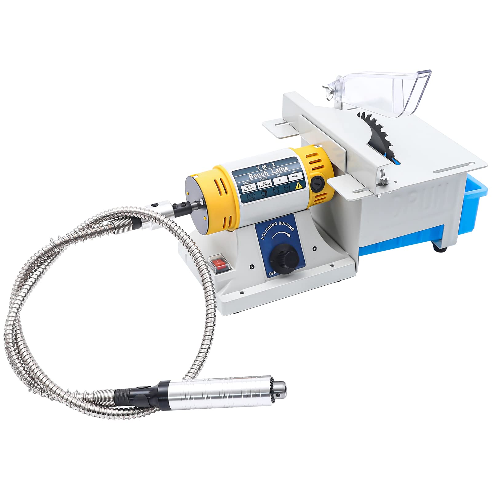 OCASAMI Mini Table Lapidary Saw Rock Saw Lapidary Polisher Bench Lathe Polishing Buffing Cutting Machine DIY Jewelry, 10000RPM Mini Precision Polisher, Gem Rock Woodworking