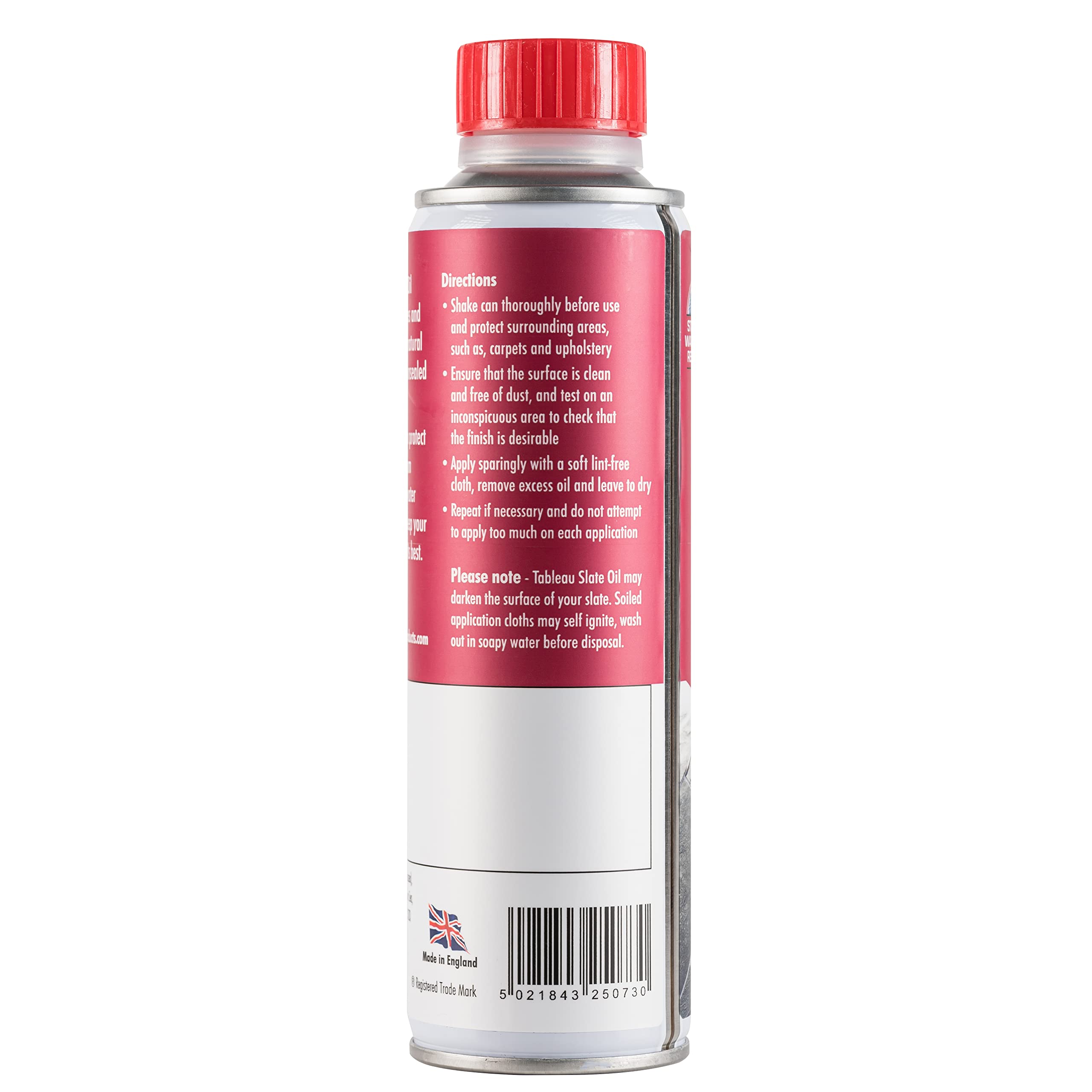 Tableau Slate Oil, Rejuvenating Oil for Use on Any Unsealed Slate to Quickly Restore Natural Beauty, Clear. 250ml