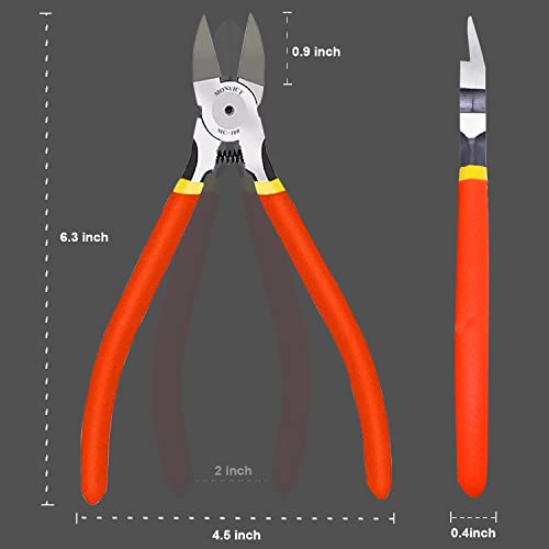 MONVICT Wire Cutters, 6 inch Precision Flush Side Cutters with Longer Cutting Edge Ultra Sharp & Powerful Heavy Duty Pliers, Ideal for Cables, Wires, Zip Ties, Electrical & Any Clean Cut Needs