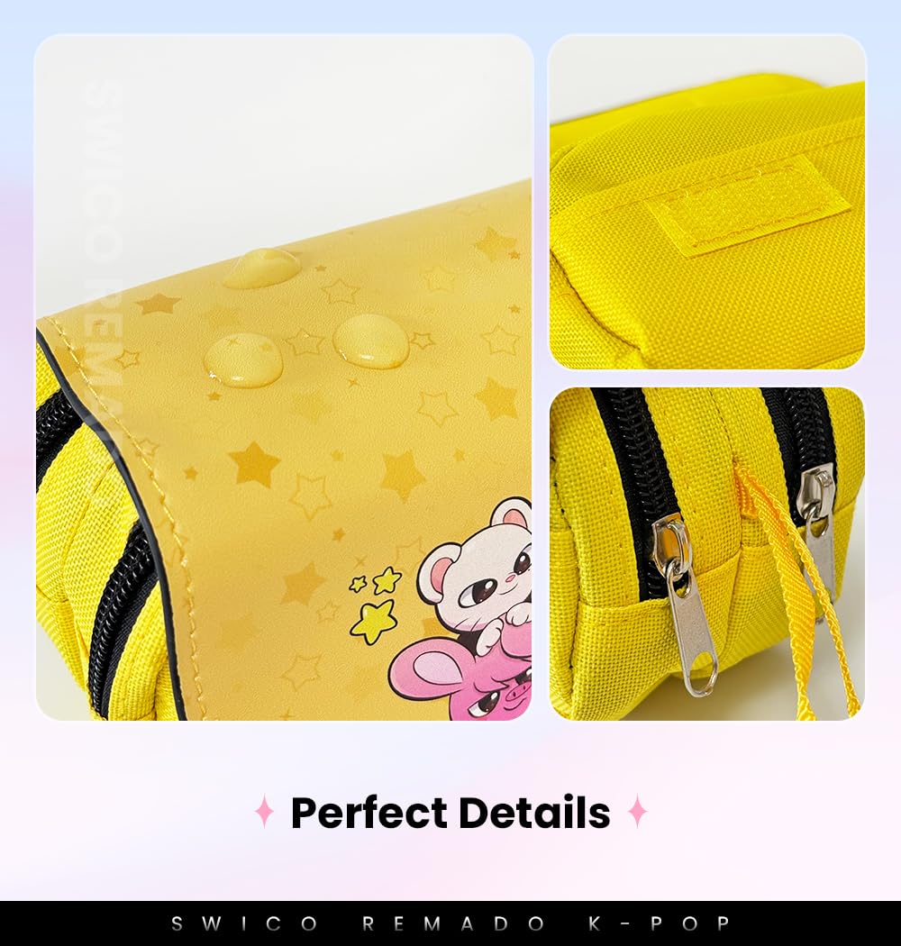 Swico Remado Kpop Cute Cartoon Marker Pen Organizer Handheld Pen Pouch Big Storage SKZ Pen Pouch Bag