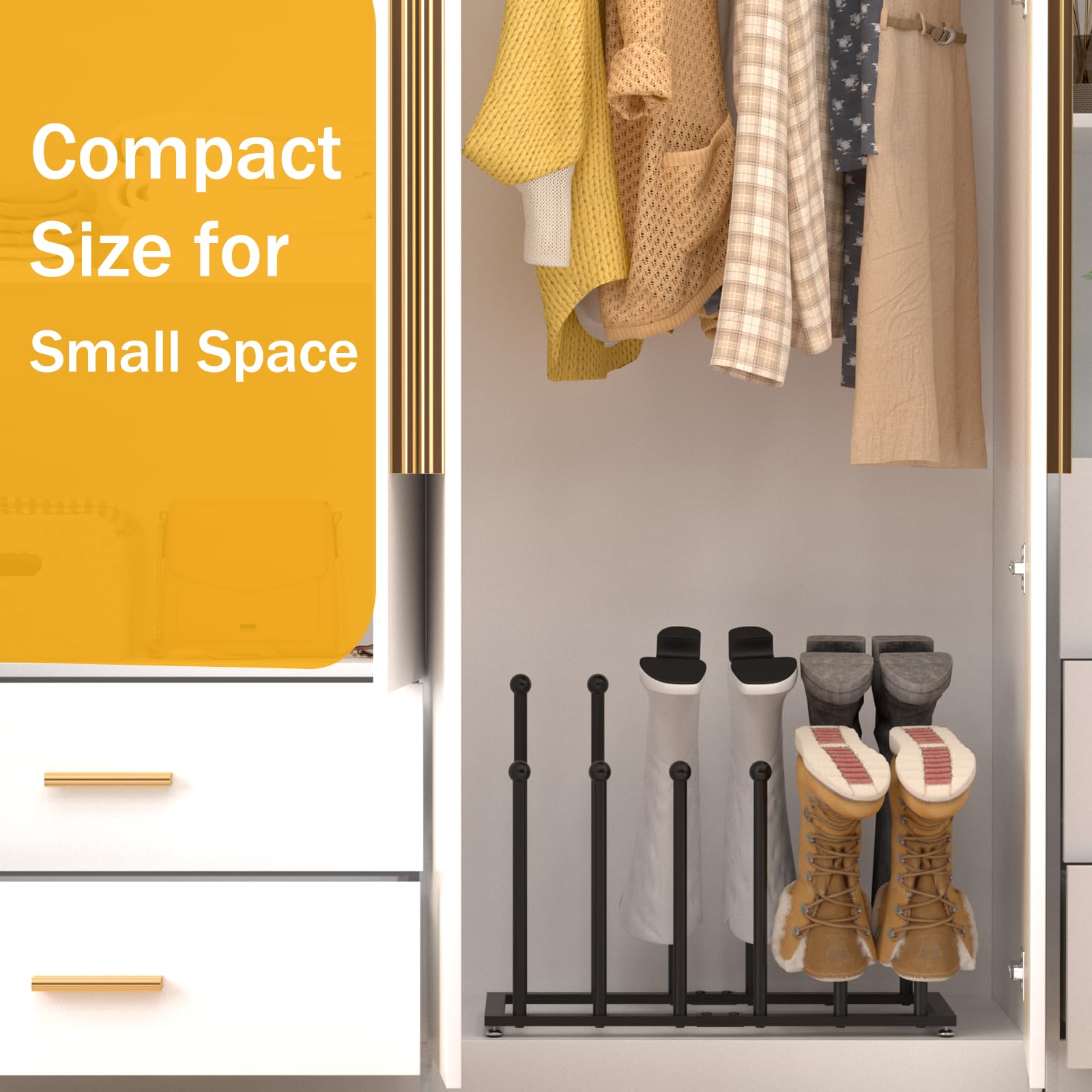 SINKHANUN Boot Rack Shoe Organizer - Stainless Steel Boot Organizer for Tall Boots, Rain Boot for Entryway, Closet Floor