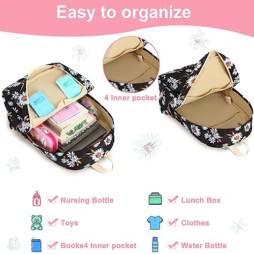 School Backpack for Teen Girls Women Laptop Backpack College Bookbags Middle School Travel Work Commuter Back Pack(Magritte-white)