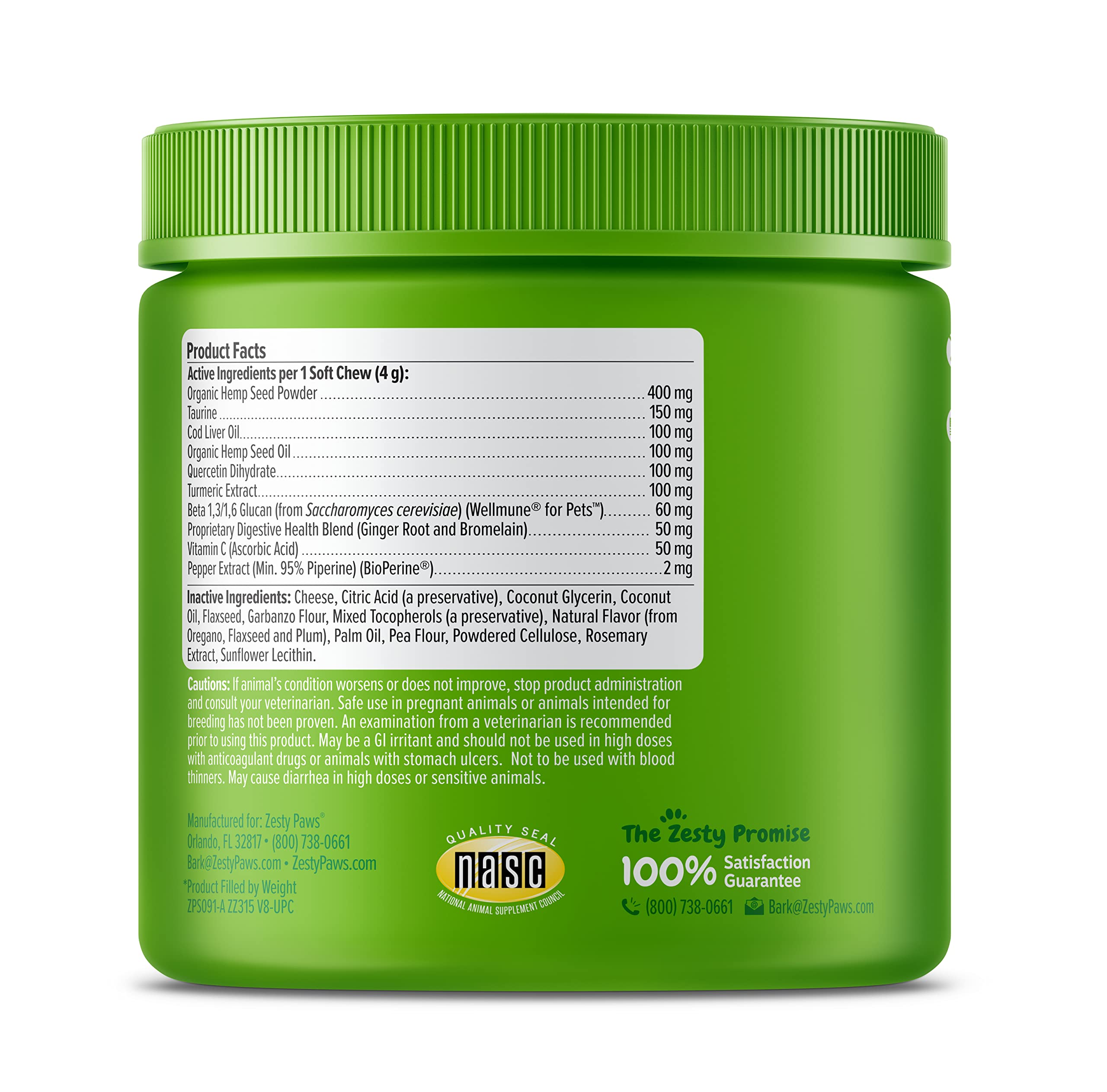 Zesty Paws Allergy Immune Soft Chews + Hemp Seed for Dogs - with Turmeric, Cod Liver Fish Oil, Beta Glucan, Vitamin C & Quercetin - Supports Dog Immune System Function + Seasonal Allergies - 90 Chews