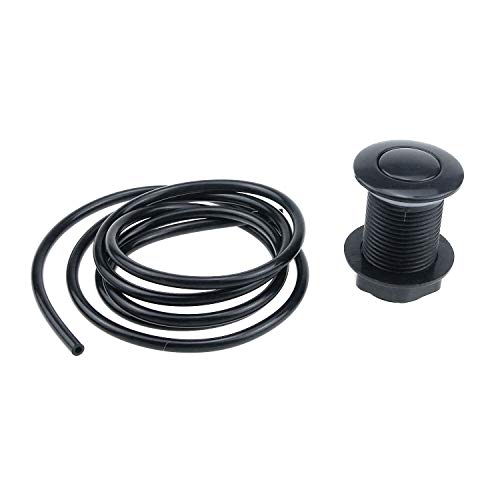 Meprotal Air Activated Switch Button with 1.5m/5ft Air Hose for Sink Garbage Disposal (Matte Black)