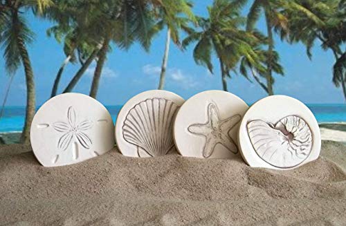 Mixed Shells Absorbent Drink Coaster set - Handmade by McCarter Coasters - 4.38 inch (4pc)