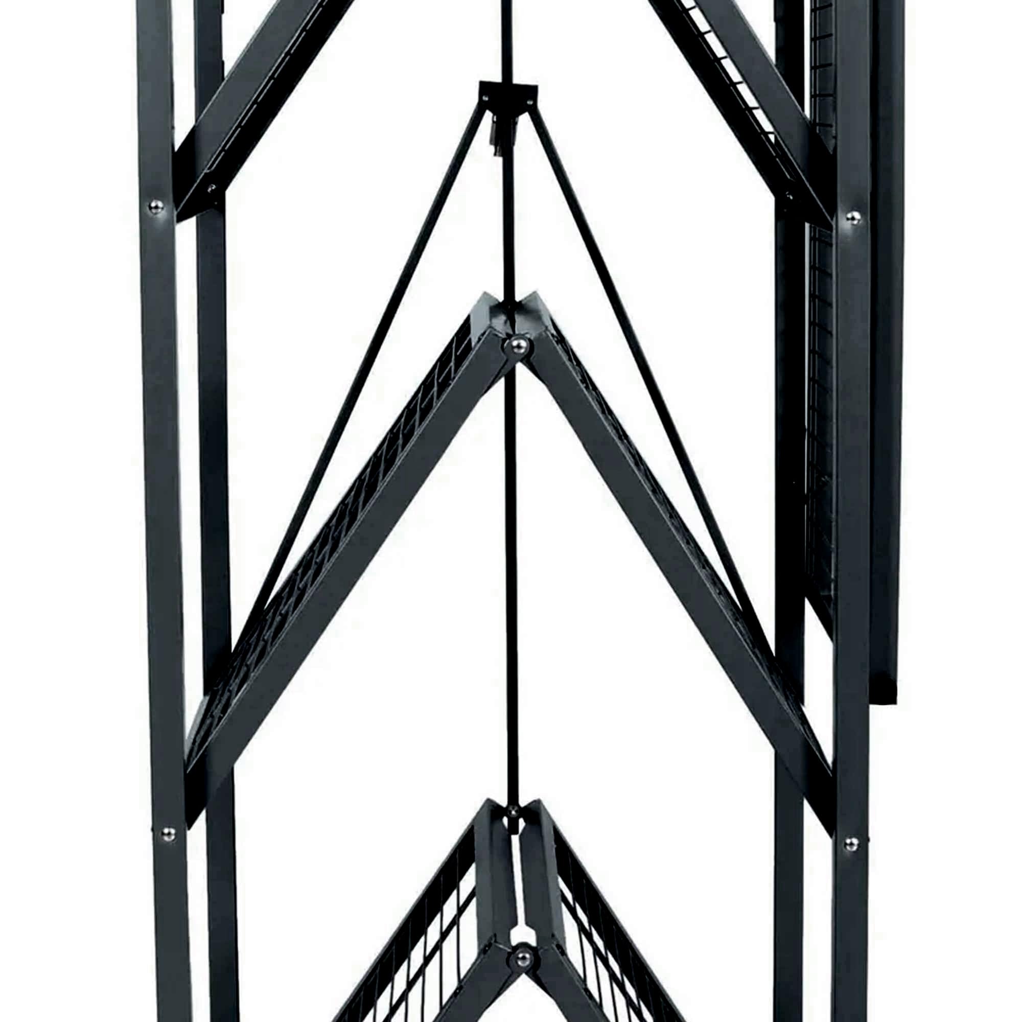 Origami R5 4 Tier Foldable Heavy Duty Metal Storage Rack with Wheels Holds Up to 1,000 Pounds for Kitchen, Garage, or Garden Storage, Black, Renewed