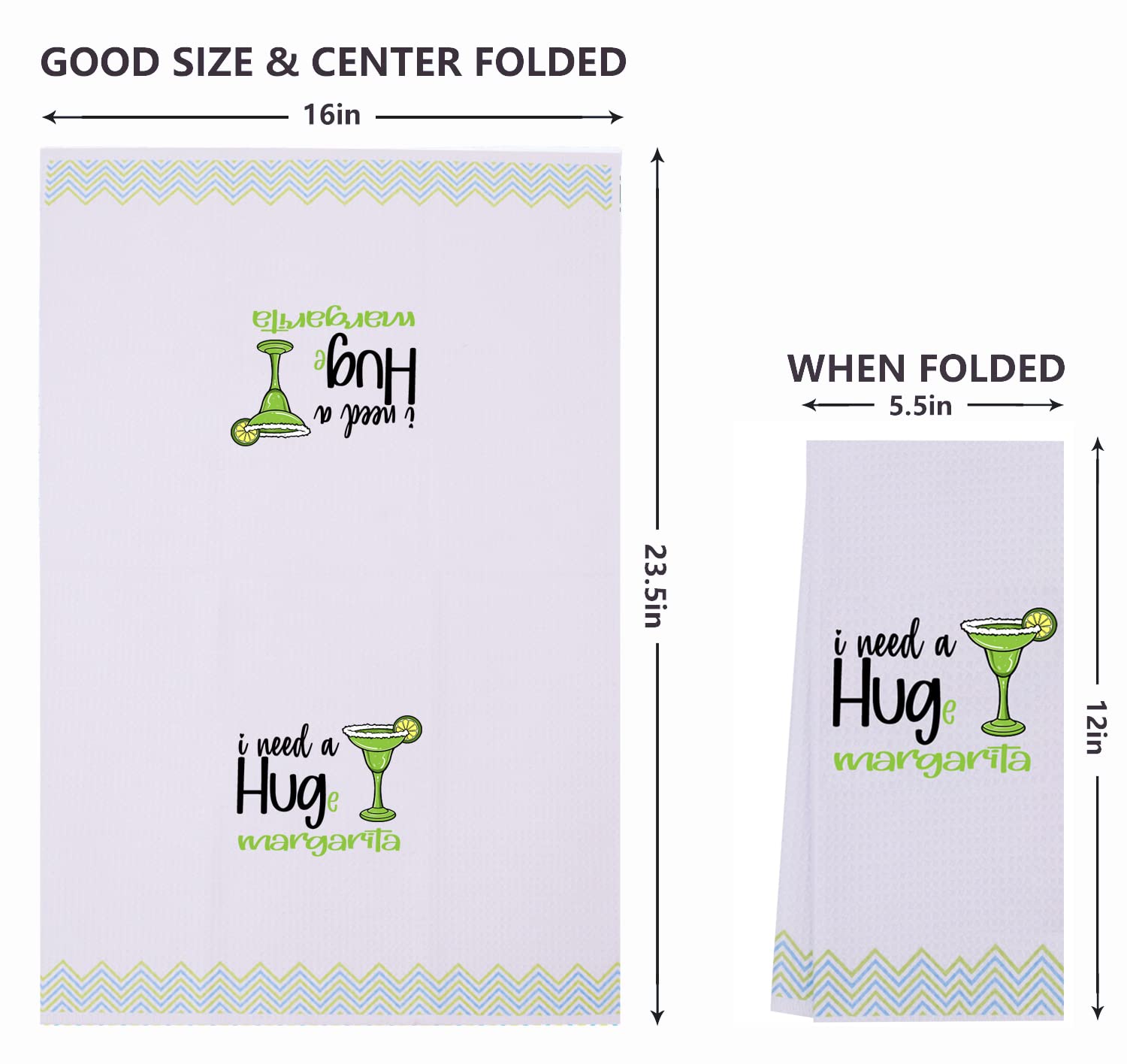LXOMILL Margarita Funny Kitchen Towels, Margarita Taco Lovers Gifts, I Need A Huge Margarita, Cute Hostess, House Warming Gift
