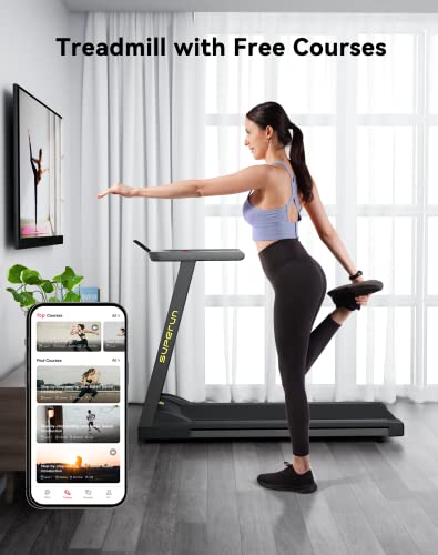 Superun Folding Treadmills for Home, 3HP Treadmill with LED for Walking & Running, Portable Treadmill with Bluetooth Connectivity APP