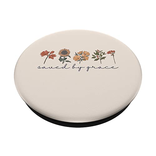 Saved By Grace Christian Bible 2:8 Ephesians Wildflowers PopSockets Standard PopGrip