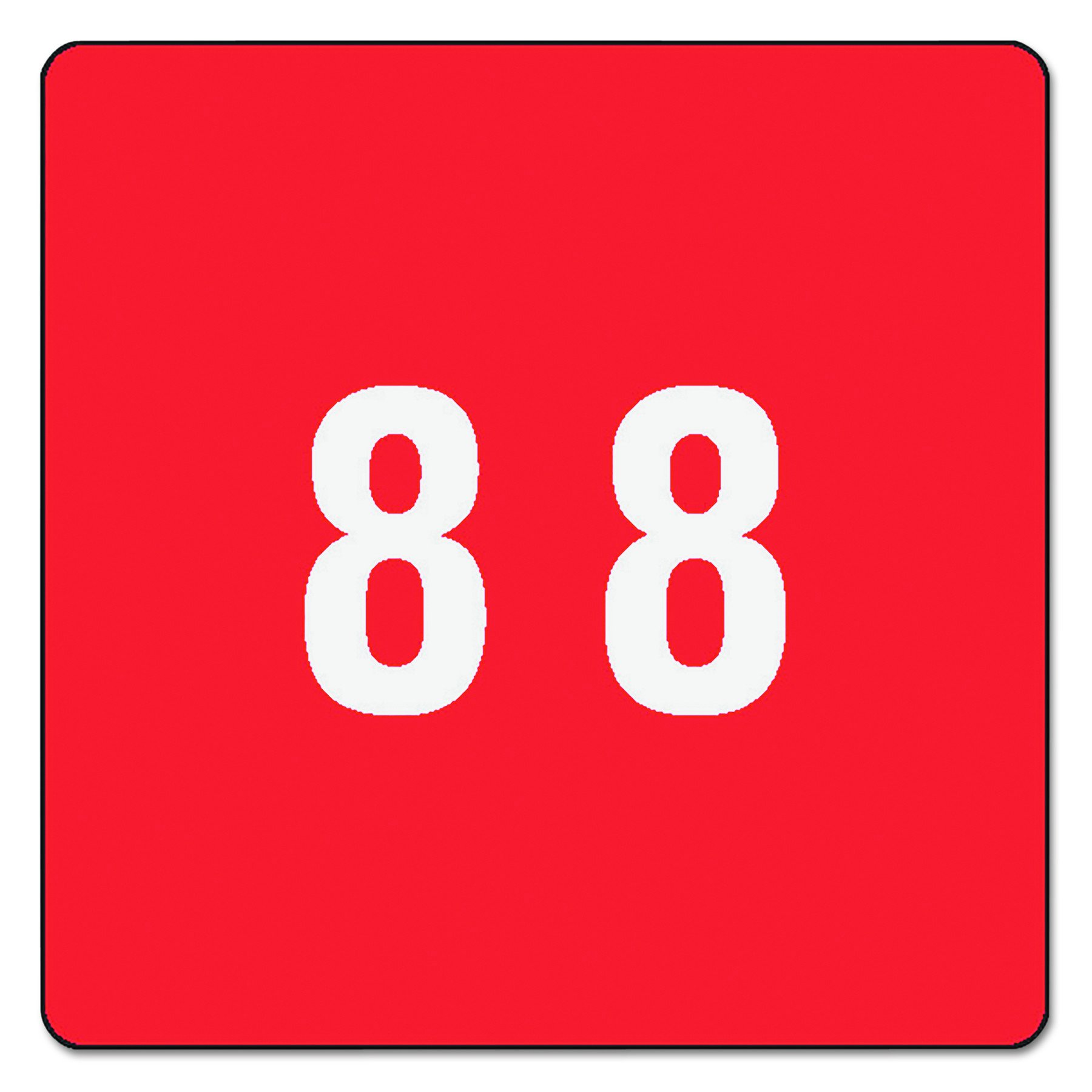 Smead DCC Color-Coded Numeric Label, 8, Label Roll, Red, 250 Labels per Roll (67428)
