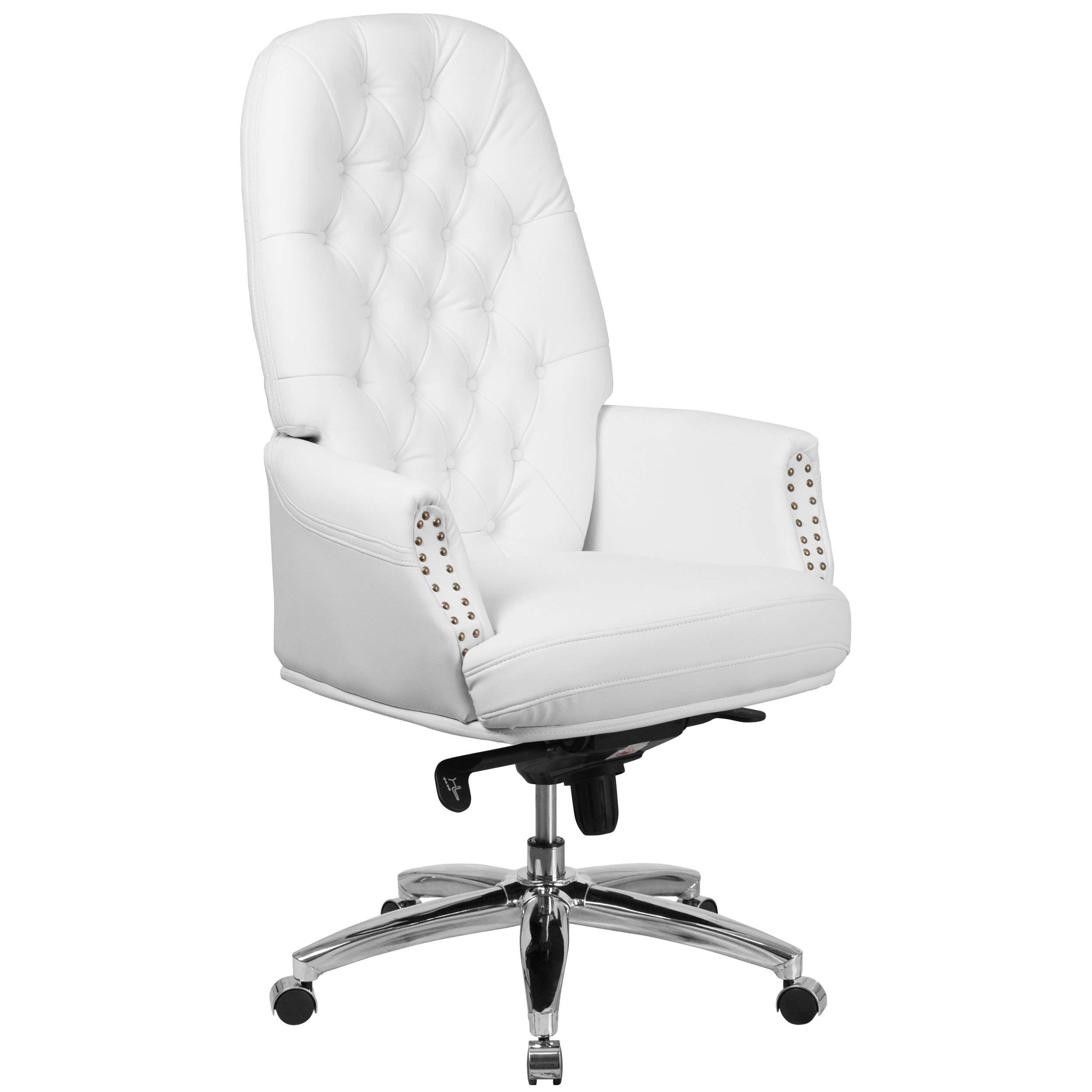 Flash Furniture High Back Traditional Tufted Burgundy LeatherSoft Multifunction Executive Swivel Ergonomic Office Chair with Arms