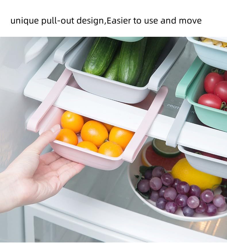 Rectangular Lazy Susan for Refrigerator，3 Pack Kitchen/Fridge Organizers and Storage for Cabinet, Table, Pantry, Kitchen, Countertop（16.5 * 15.5 * 6.5cm） (Pink)