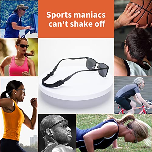 Maitsol Glasses Strap 3 Pcs, Adjustable Eyeglasses Strap for Men Women and Kids, No Tail Sunglasses Strap, Eye Glasses Holder Around Neck, Sports Glasses Strap Glasses Lanyard - Black