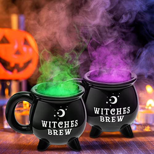 Tessco Witches Brew Witch Cauldron Coffee Mug Black Ceramic Coffee Cups Black 12 oz Mug Ceramic Witchy Gifts Witch Decor Halloween Mug Drinkware Black Cup Novelty Coffee Mugs Tabletop (2 Pcs)
