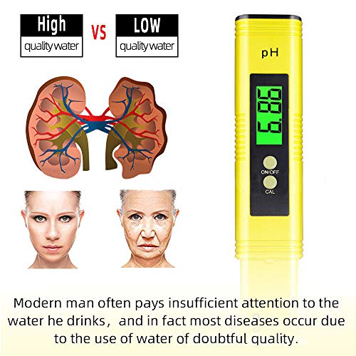 Ph Pen, PH Meter 0.01 Water Quality Tester with 0-14 PH Measurement Range for Household Drinking, Pool and Aquarium Water
