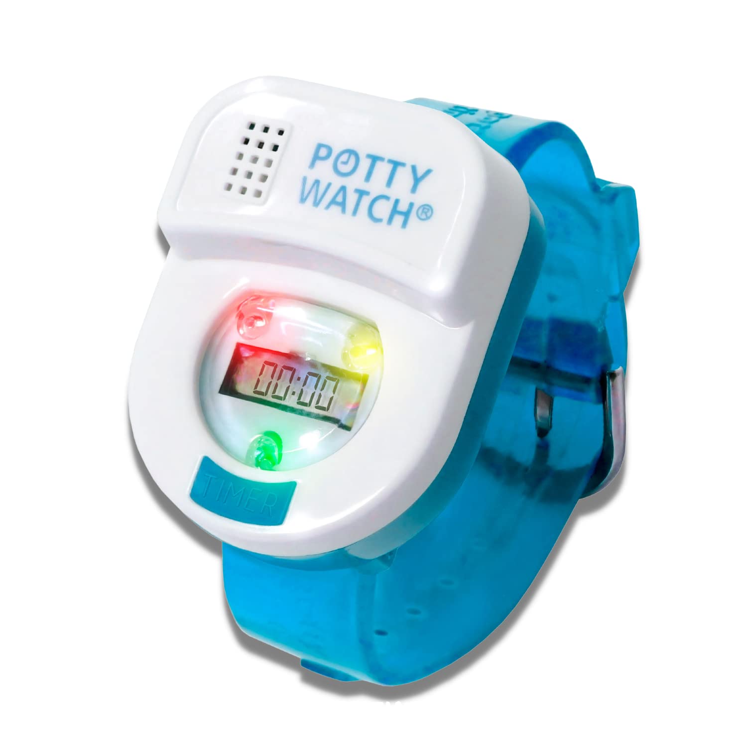 Potty Time: The Original Potty Watch | Water Resistant, Toilet Training Aid, Warranty Included. (30, 60 or 90 Min Automatic Timers Plays Music & Flashing Lights for Fun & Gentle Reminders)Blue & Green