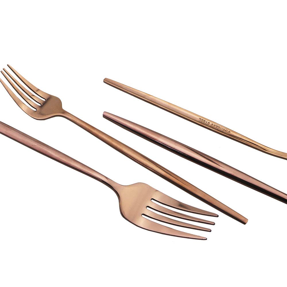 Rose Gold Silverware Set, JASHII 30-Piece Stainless Steel Flatware Cutlery Set for 6, Elegant Hourglass Polished Mirror Finish, Ideal for Home Hotel Wedding Festival Party, Dishwasher Safe