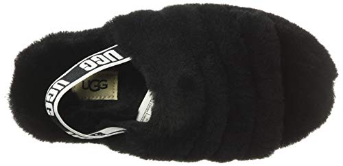 UGG womens Fluff Yeah Slide Slipper, Black, 7 US