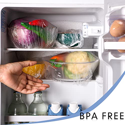 TaoBary Disposable Food Covers Elastic Plastic Covers with Elastic Edge 16.5" Food Storage Covers Reusable Stretch Bowl Covers for Outside Picnic Clear Plate Wrap Food Lids for Leftovers (600 Pcs)