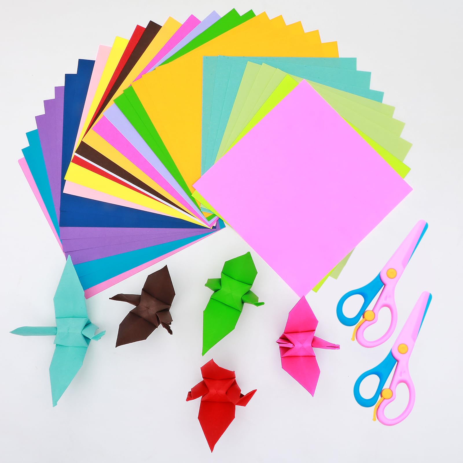 Origami Paper 300 Sheets,20 Colors 6 Inch Square Colored Paper for Crafts,Double Sided Origami Folding Paper for Arts and DIY Projects,15x15cm