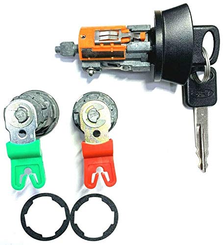 Ford Ignition Switch Lock Cylinder + Pair (2) Door Lock Cylinder W/2 Logo Keys LC6177 + DL5886