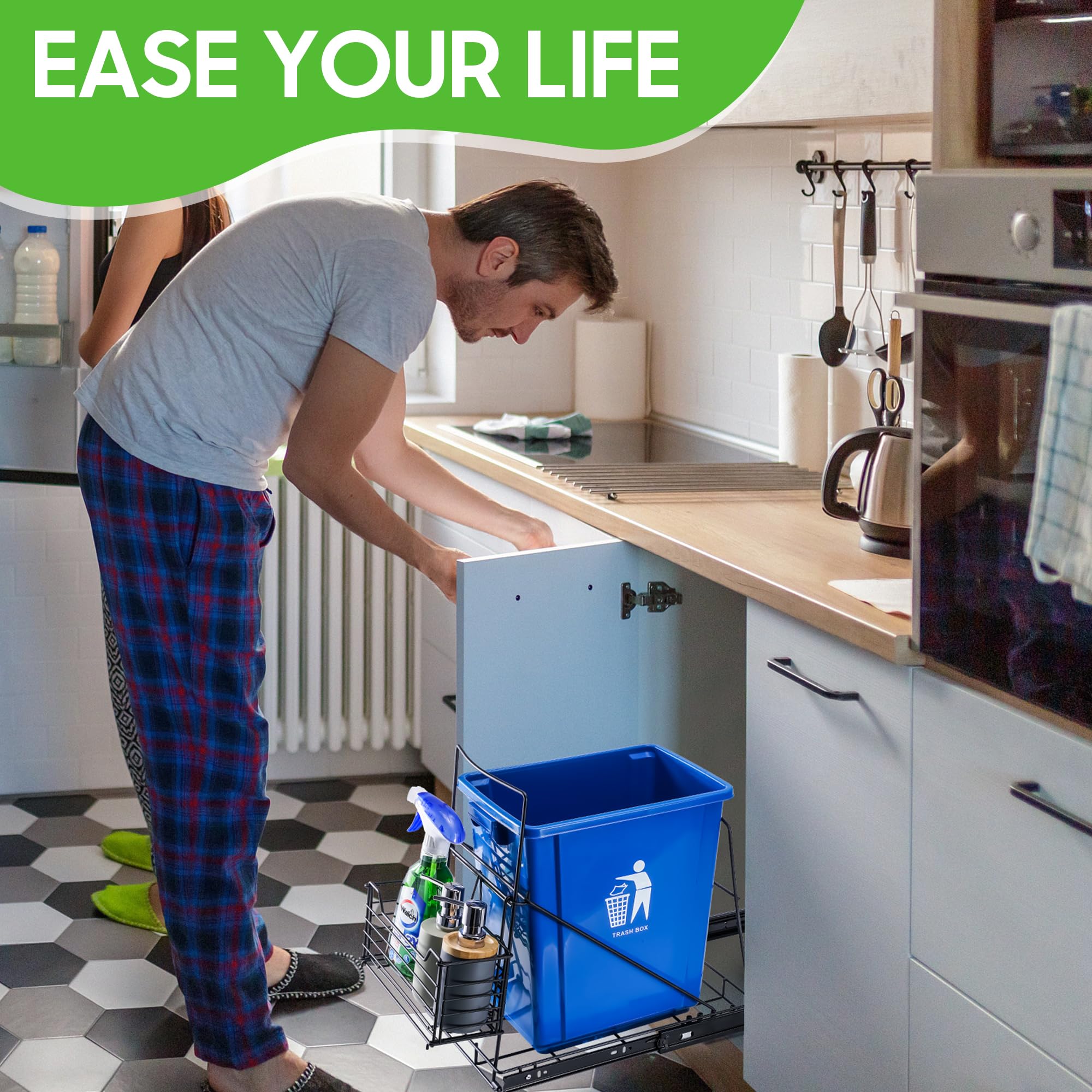 Phoenix Direct - Trash Can Cabinet - Pull Out Trash Can Under Cabinet - Under Sink Trash Can - Garbage Can Cabinet - Cabinet Trash Can Pull Out Kit