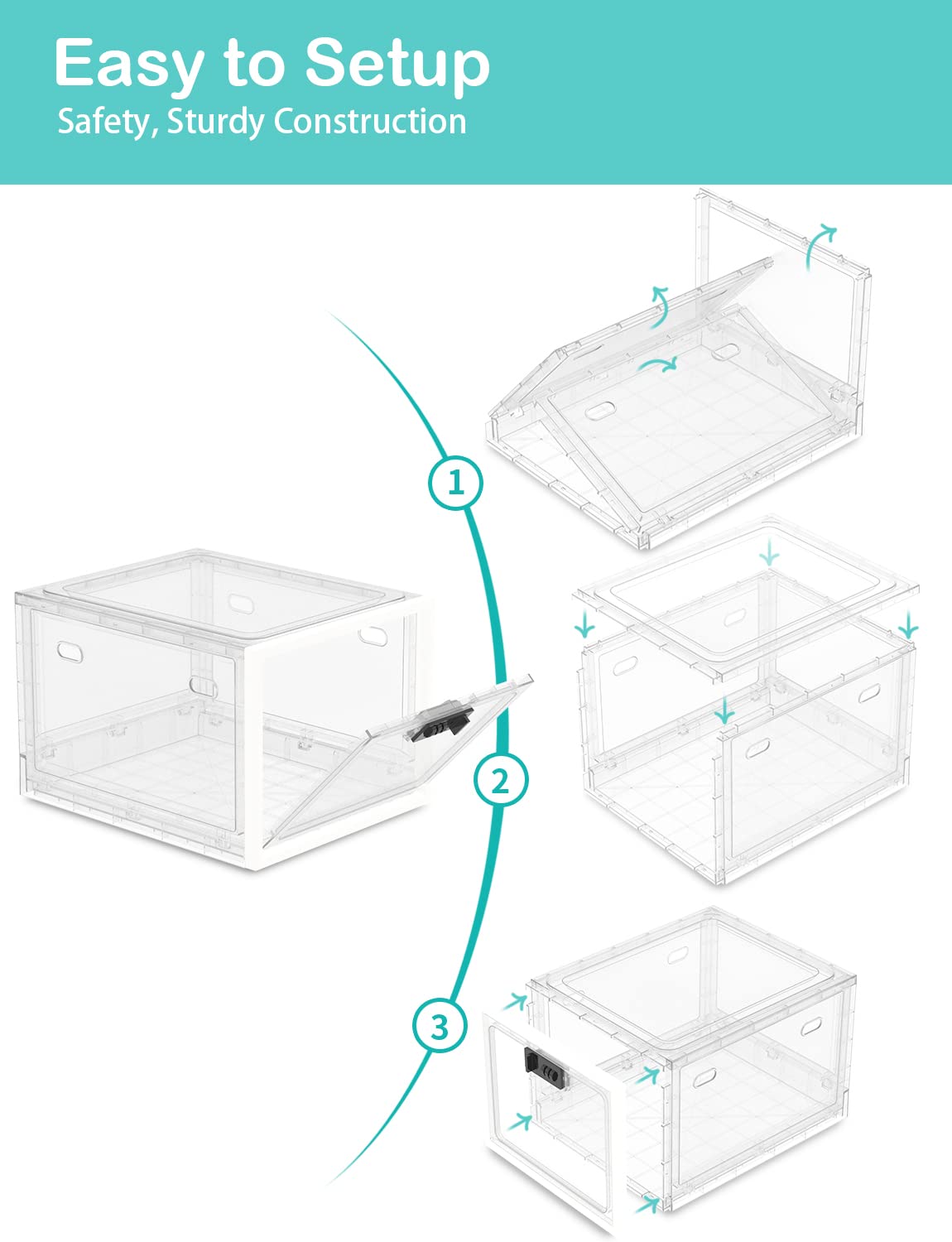 Medicine Lock Box for Safe Medication, Large Storage Lock Box for Personal Items, Refrigerator Lock Box for Kitchen Food Safe, Phone Jail Locking Box for Phone, iPad, Electronics, 2 Pack
