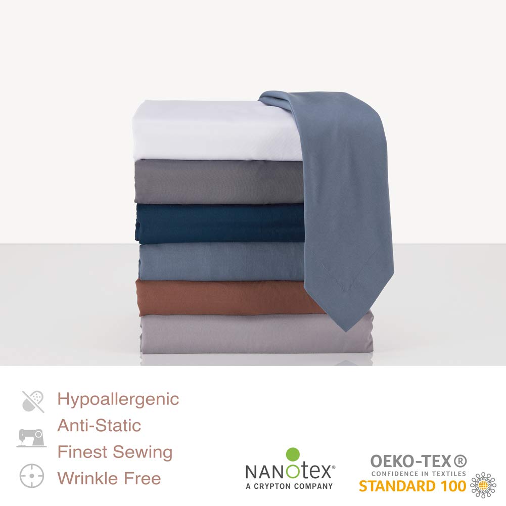 SLEEP ZONE King Size Duvet Cover Cooling NANOTEX Tech with Zipper Closure & 8 Corner Ties - Super Soft & Breathable All Season Comforter Cover Set 3 Pieces (Burgundy, King)