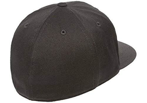 Flexfit Original Blank Flatbill Premium Fitted 210 Hat Cap Flex Fit Flat Bill Large/Xlarge - Black