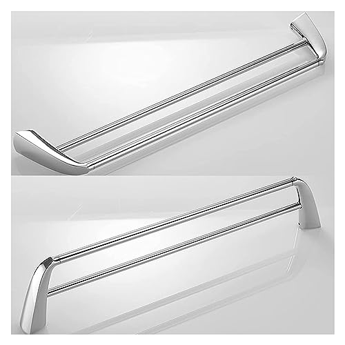 Towel BAR Rack Towel Rack Wall Mounted Double Towel Storage Rack Towel Bar,Zinc Alloy Towel Rod,Polished Finish Towel Shelf Holder for Bathroom and Kitchen/60Cm