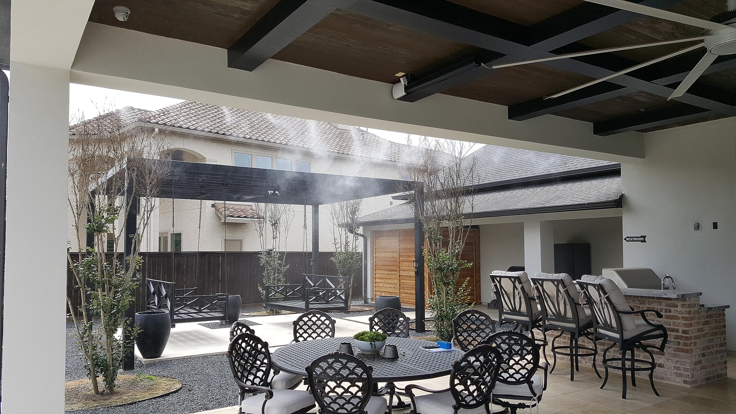 Mistcooling System - High pressure Misting System - Stainless Steel Tubing - 1500 PSI Misting Pump - DIY Misting System - Residential, Commercial & Industrial - (18 Ft Mist Line - 10 Nozzles)