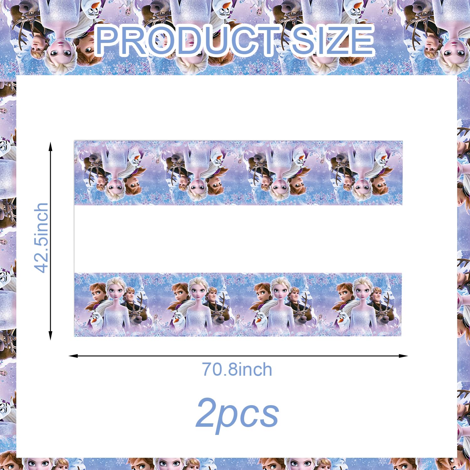 Omto 2Pcs Frozen Tablecloth Disposable Tablecover Birthday Party Supplies and Decorations for Kid Boy Baby Shower Rectangle Tables 70"X42",2 Pack