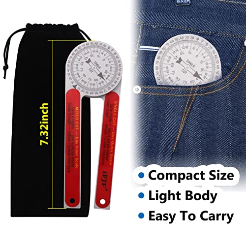Miter Saw Protractor Replacement for #505P-7 Angle Finder Featuring Precision Laser-Inside & Outside Miter Angle Finder Protractor for All Building Trades, Plumbers, Carpenters Plastic (Red)