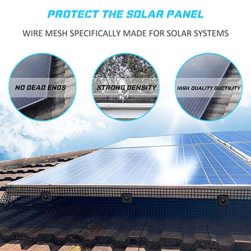 MEFBANT Solar Panel Bird Guard Mesh 7.99In x100 Ft 70 Aluminum Fasteners Solar Critter Guard Solar Panel Pigeon Guard Bird proofing Solar Panel Bird mesh PVC Coated Galvanized net Pigeon Deterrent