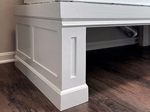 The Elevation Pedestal | Raises Your Washer & Dryer | Custom-Made to Fit All Machines, Samsung, LG, GE, Whirlpool, etc| Adds Storage, Beautifies Your Laundry Room | Premium, Solid Wood, 52-58” Wide