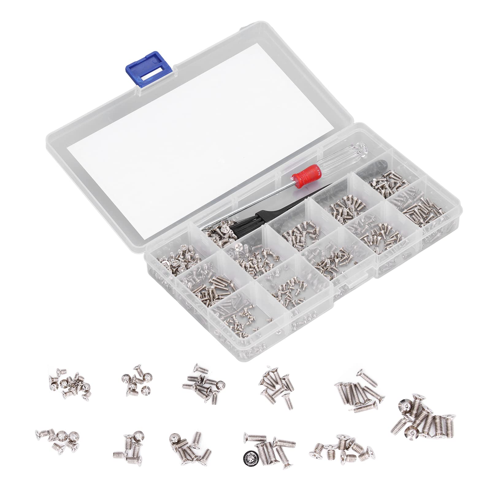M2.5 M3 Computer Screws Carbon Steel Replacement Metric Standard Screwdriver Computer Screw Set Laptop Brush