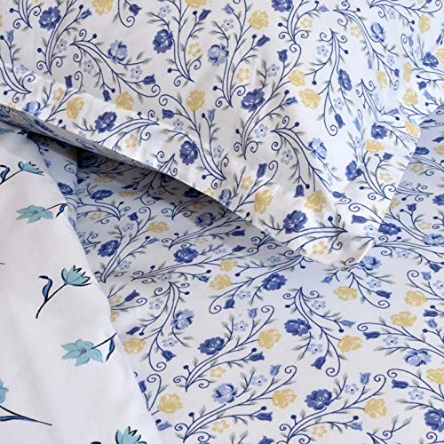 Maviss Homes Beautiful IndianMulticolour Design Double Cotton Duvet Quilt Cover and 2 Pillowcase Bed Set | Home Decore (Floral 3, King Size 90 X 104 in)
