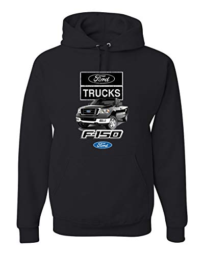 Ford Trucks Vintage Legend Built Tough Cars and Trucks Unisex Graphic Hoodie Sweatshirt, Black, X-Large