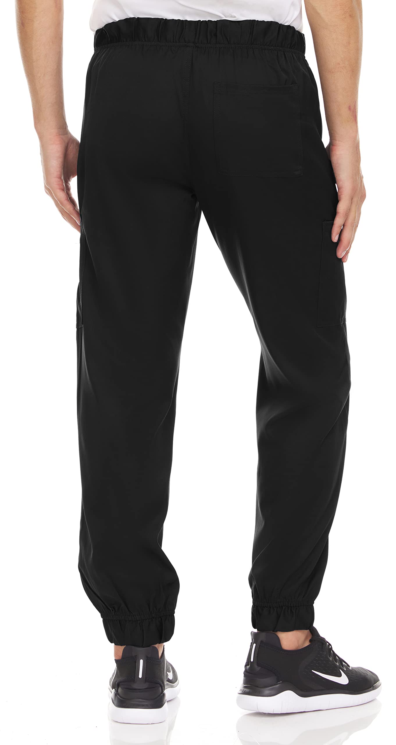 MediChic Mens Scrubs Stretch Scrub Joggers Pants with Six Pockets, Available in Over Eight Colors Black