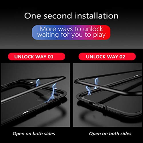 UMTITI Compatible Samsung Galaxy Note 10+ Plus 5G (6.8 inch 2019) Case, with Built-in Screen Protector Magnetic Clear Double-Sided Tempered Glass Anti-Spy Anti-Peeping Privacy Cover (Black)