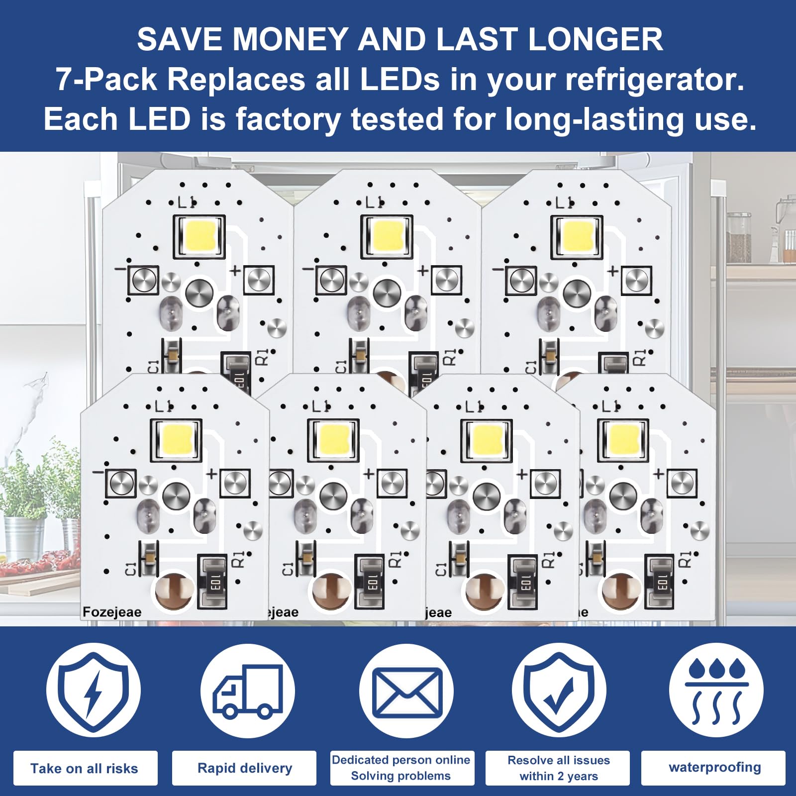 New Upgraded WR55x11132 Ge Refrigerator Light Replacement Led For Ge Led Refrigerator Light Bulb WR55x25754 Ge Refrigerator Light Bulb No-include Plastic Cover Easy Install 7PCS IN One (7)